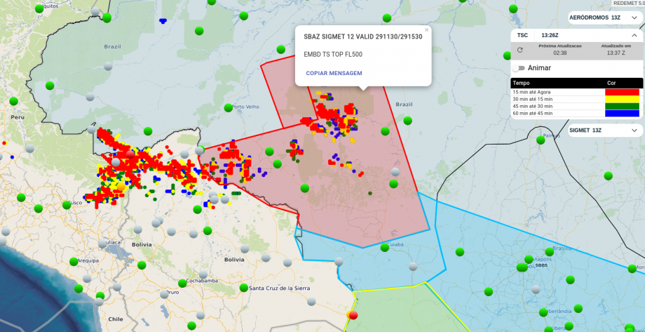 Produtos da REDEMET: TSC – Tempo Severo Convectivo – Central de Ajuda DECEA