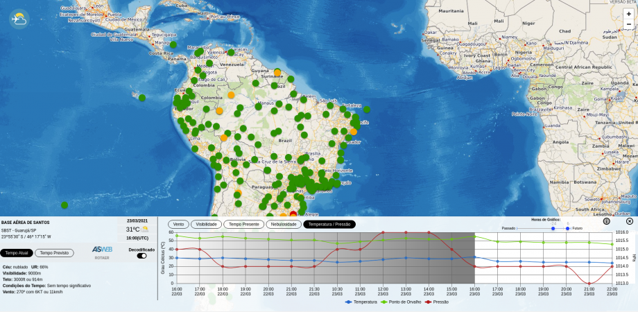 Quais informações meteorológicas estão disponíveis para visualização na ...