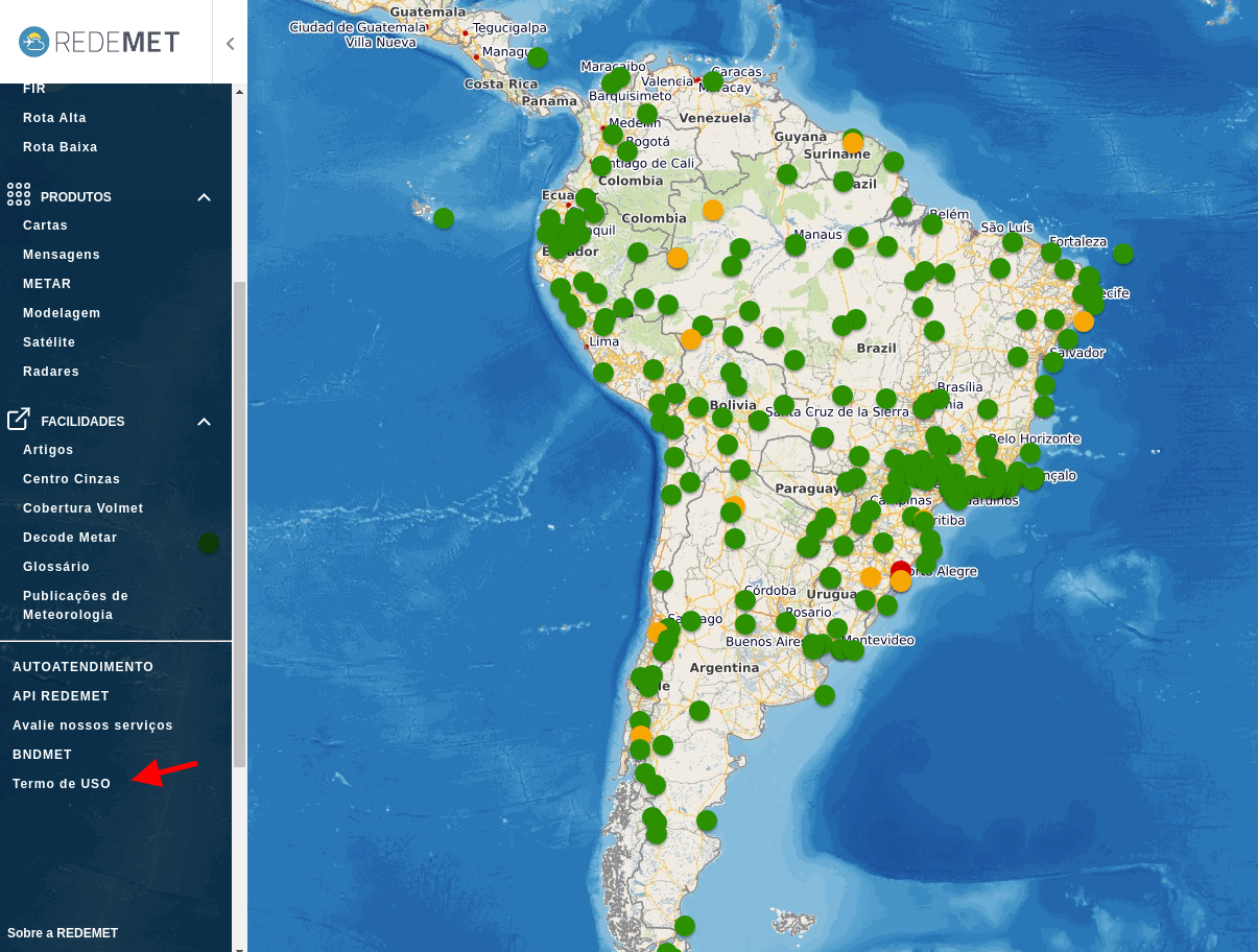 Quais são os termos de uso do sistema REDEMET? – Central de Ajuda DECEA